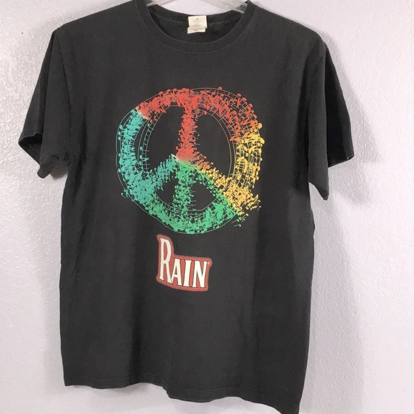 Anvil | Shirts | The Beatles Rain Peace Sign Tribute Black Tshirt Szl ...